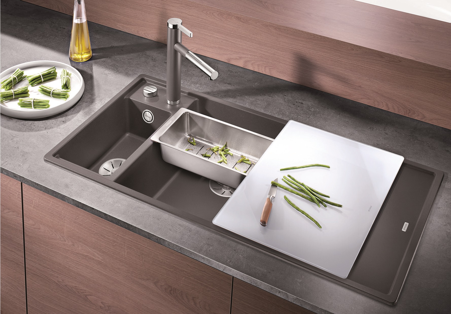 Blanco AXIA III 6 S InFino Silgranit antracit sklen.kráj.deska ...